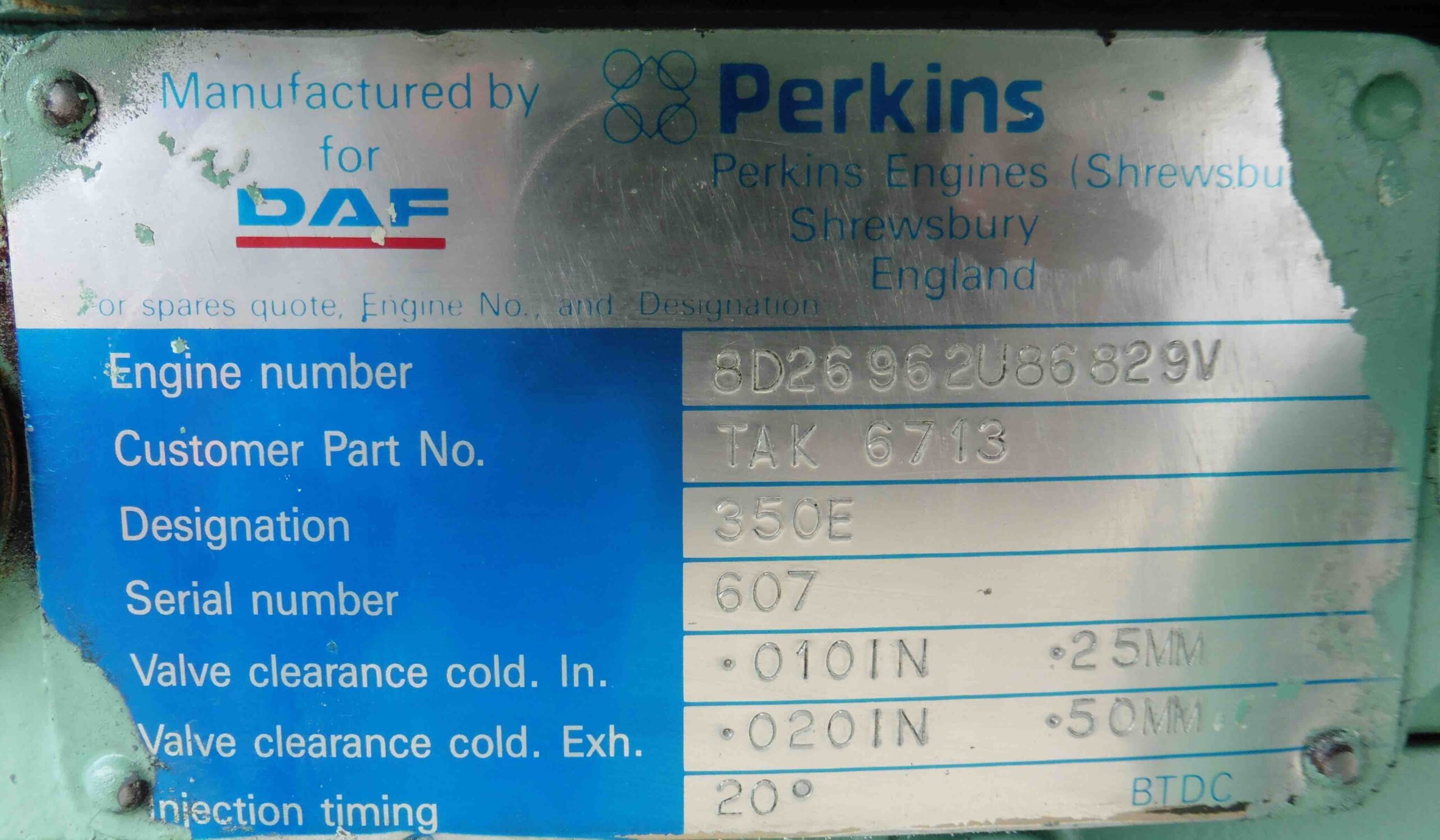 Perkins : Perkins 350E 12Lt 350HP Turbo Diesel Direct sales - Witham ...